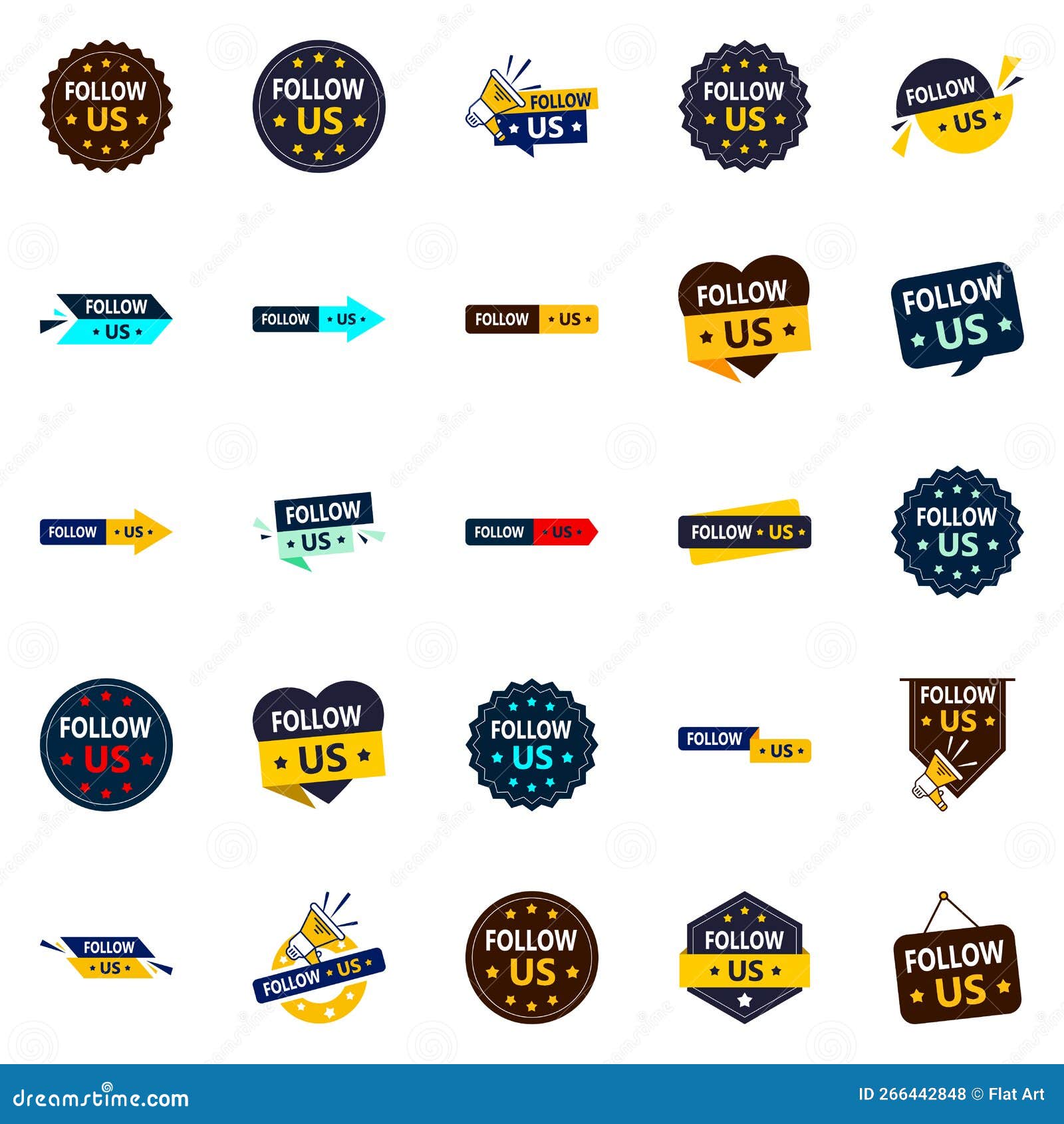 25 Creative Follow Us Banners for Instagram and YouTube Stock Vector ...