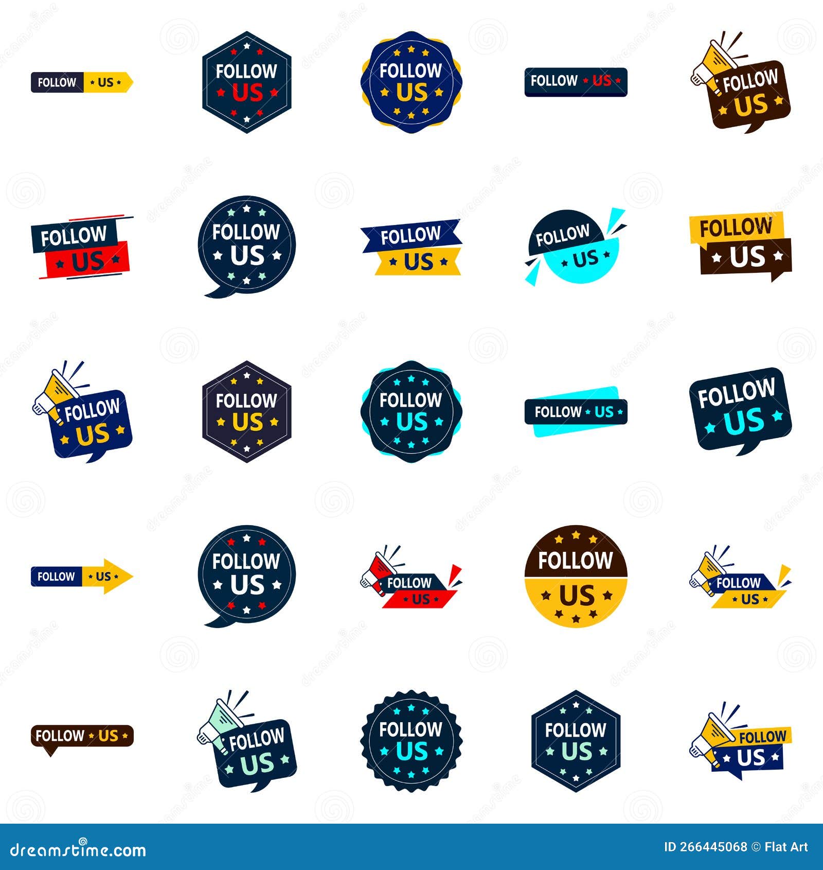 25 Creative Follow Us Banners for Instagram and YouTube Stock Vector ...