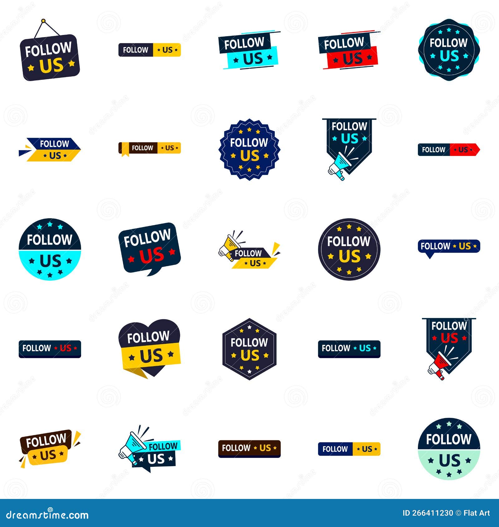 20 Creative Follow Us Banners for YouTube and Instagram Stock Vector ...