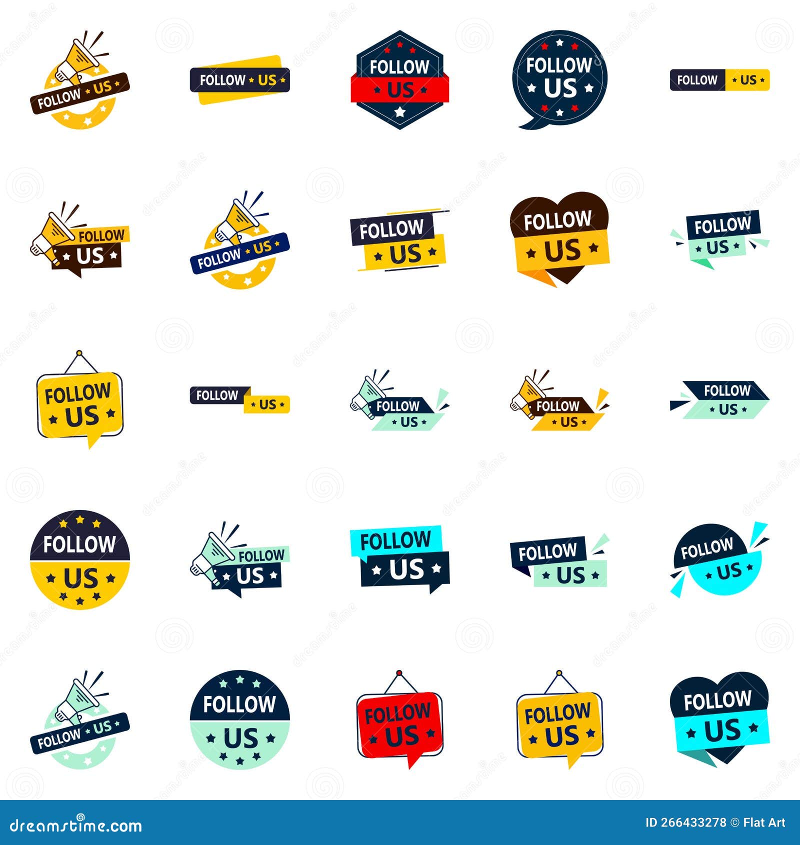 20 Creative Follow Us Banners for YouTube and Instagram Stock Vector ...