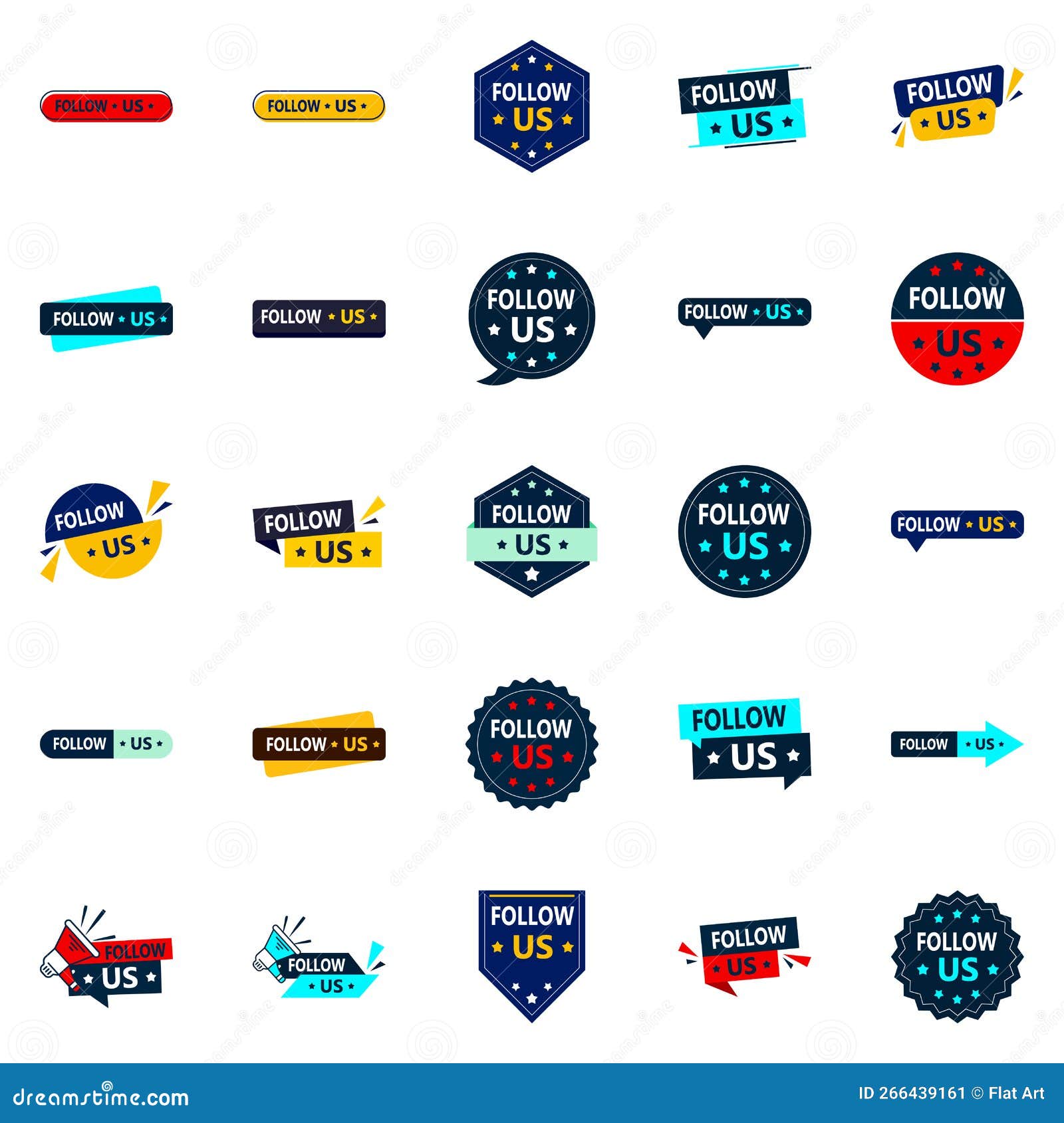 20 Creative Follow Us Banners for YouTube and Instagram Stock Vector ...