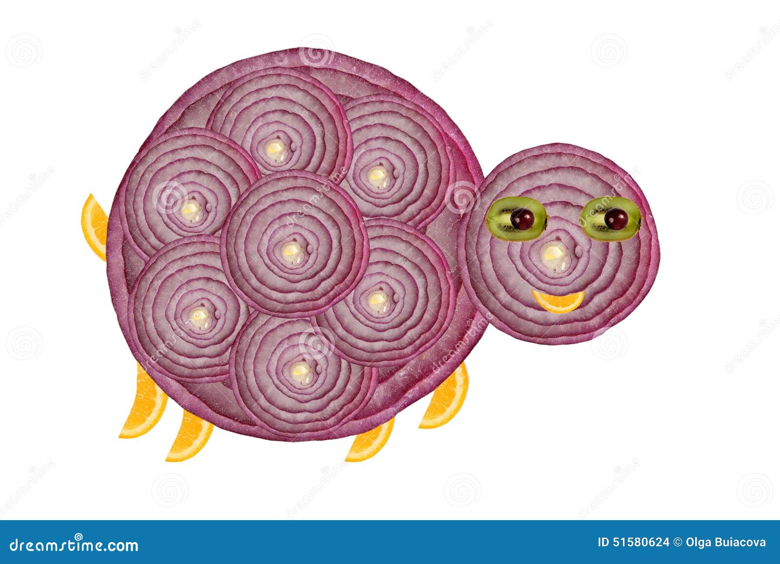 Creative Food Concept. Funny Little Turtle Made of Onions Stock Photo ...