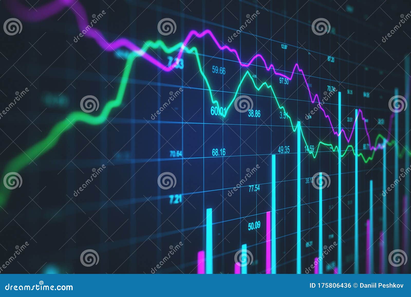 Creative Forex Chart with Candlestick Graph Stock Illustration ...