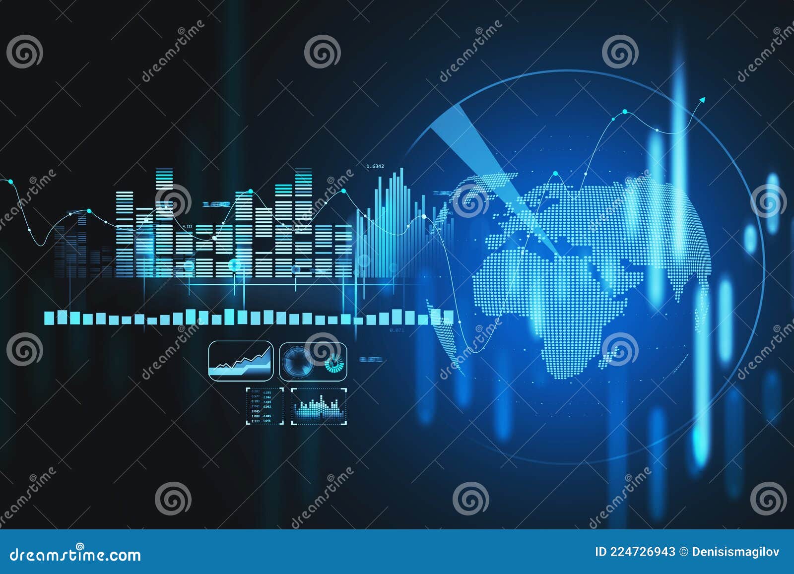 Creative Forex Chart and Graph Backdrop Stock Illustration ...