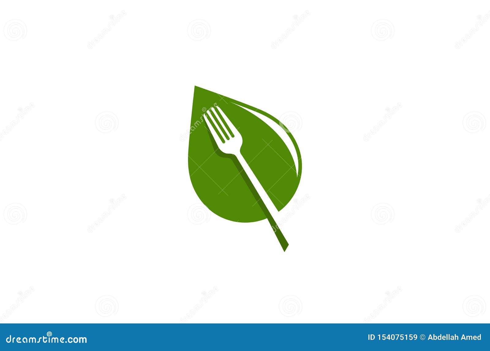 Creative Fork Leaf Logo Design Vector Symbol Illustration Stock Vector ...