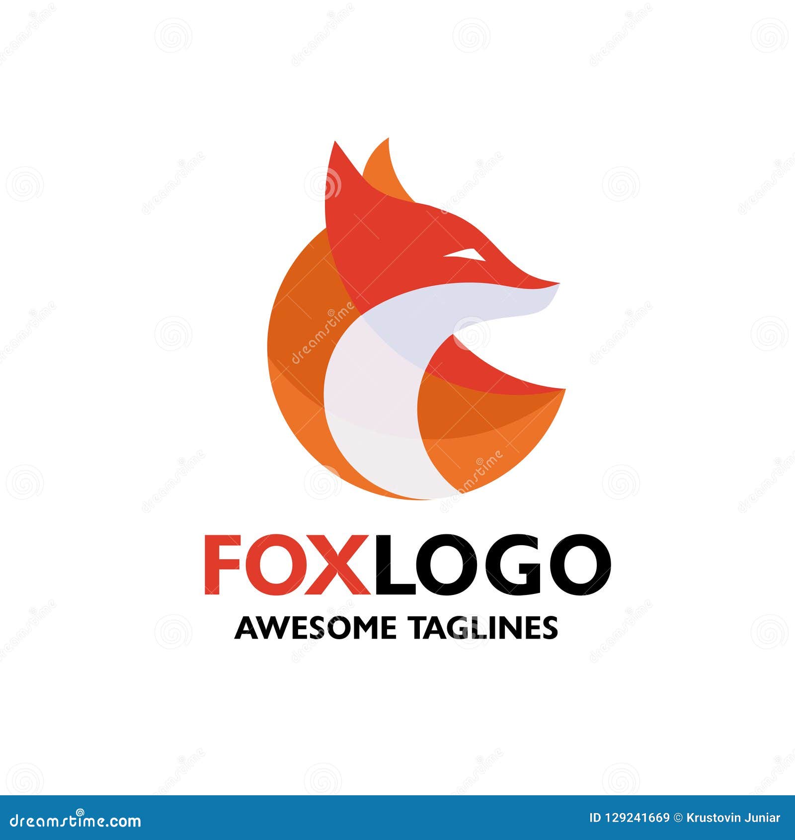 Colorful Fox Circle Logo Vector Stock Vector - Illustration of happy ...