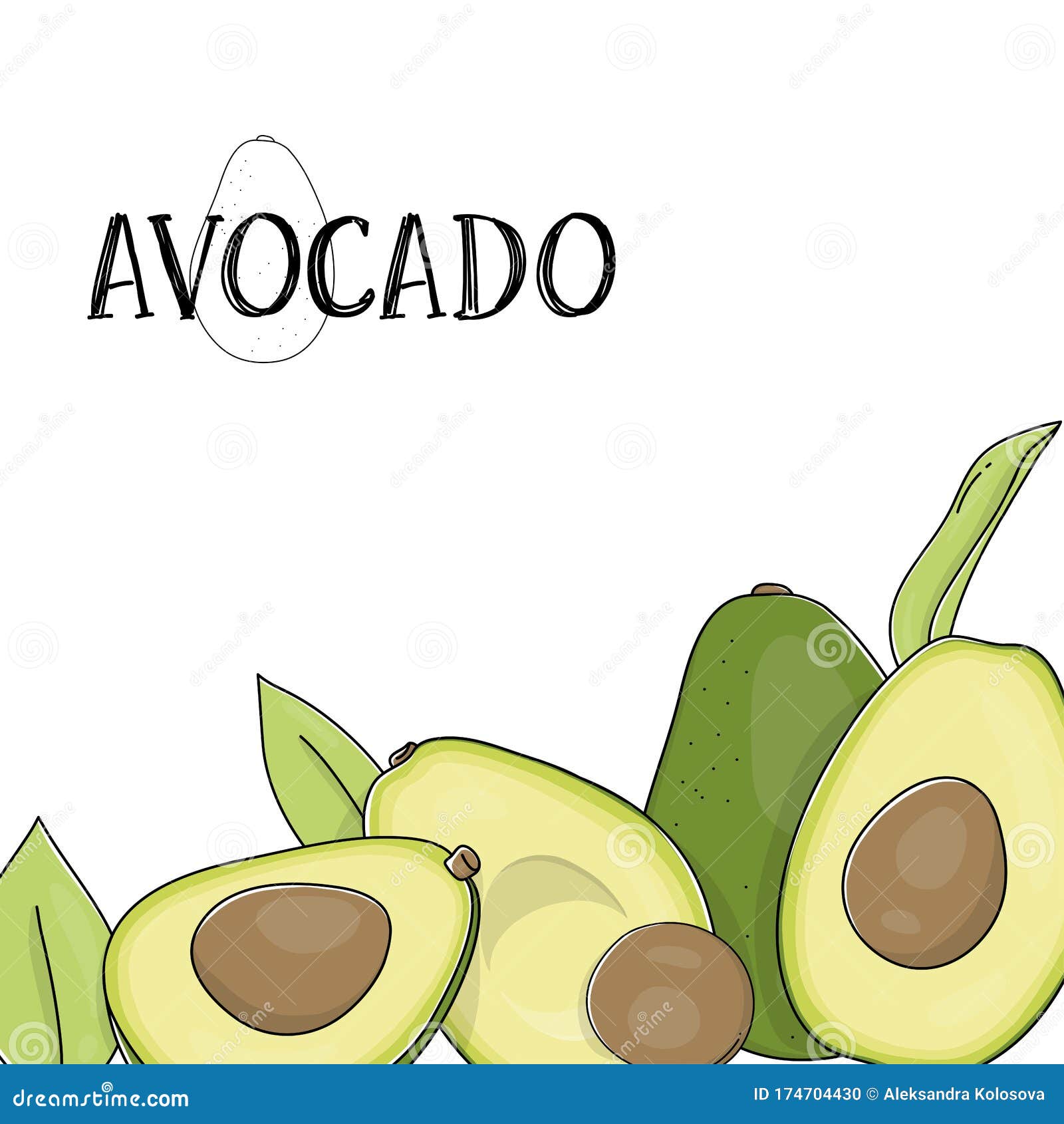 Creative Frame with Avocado. Template. Space for Your Text. Stock ...