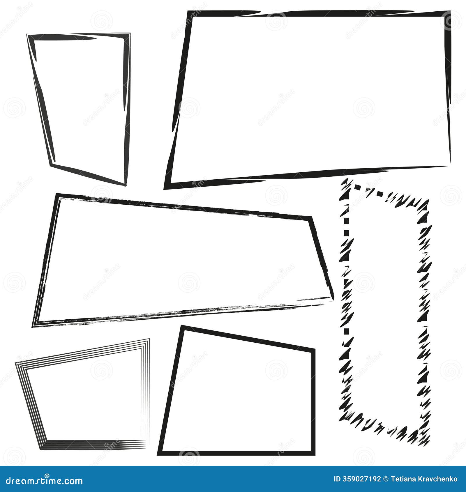 Creative Frame Designs. Irregular Border Shapes. Black Vector Outlines ...
