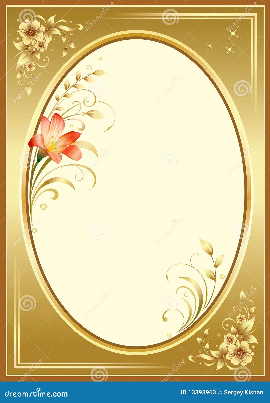 Creative Frame with Floral Elements Stock Vector - Illustration of ...