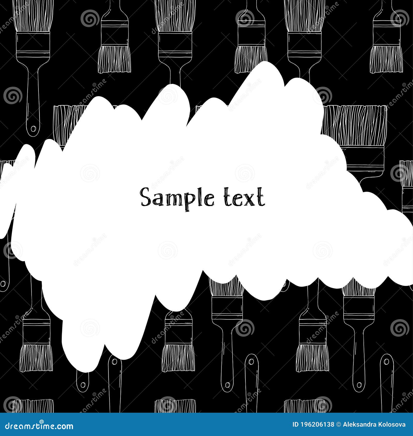 Creative Frame with Paint Brushes. Template. Stock Vector ...