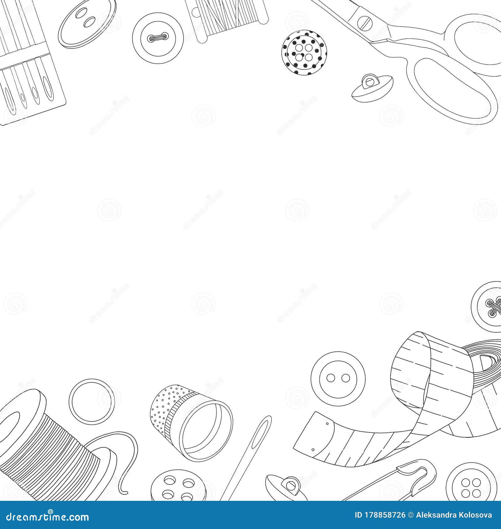 Creative Frame with Sewing Accessories and Space for Your Text. Stock ...