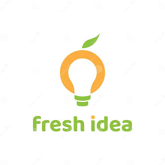Creative Fresh Ides Logo Vector with Bulb Icon Stock Vector ...