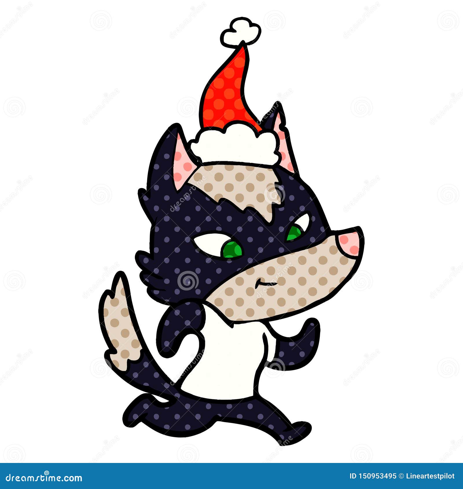 A Creative Friendly Comic Book Style Illustration of a Wolf Wearing ...