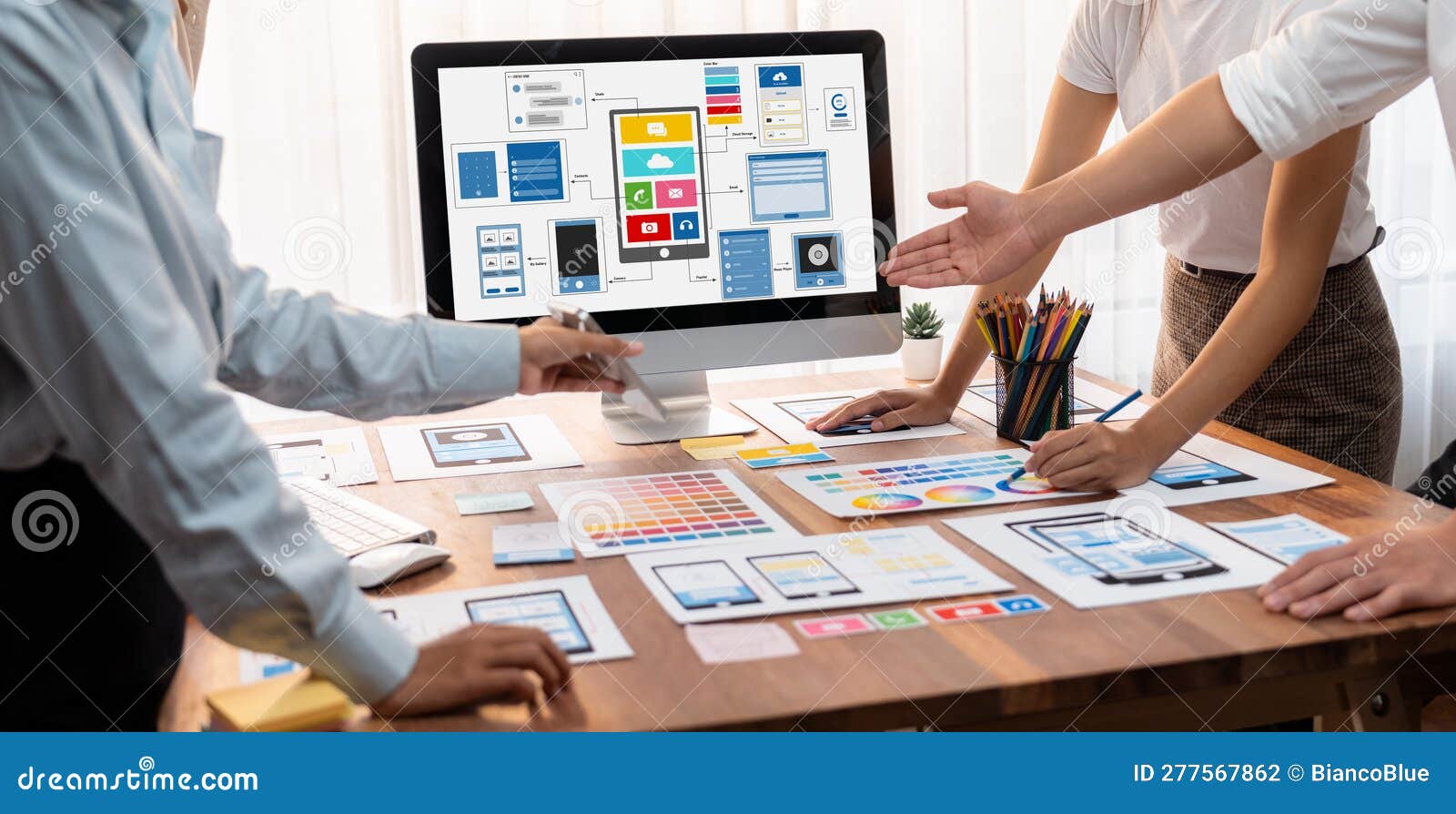 Creative Front-end Developer Brainstorming UI Design. Scrutinize Stock ...