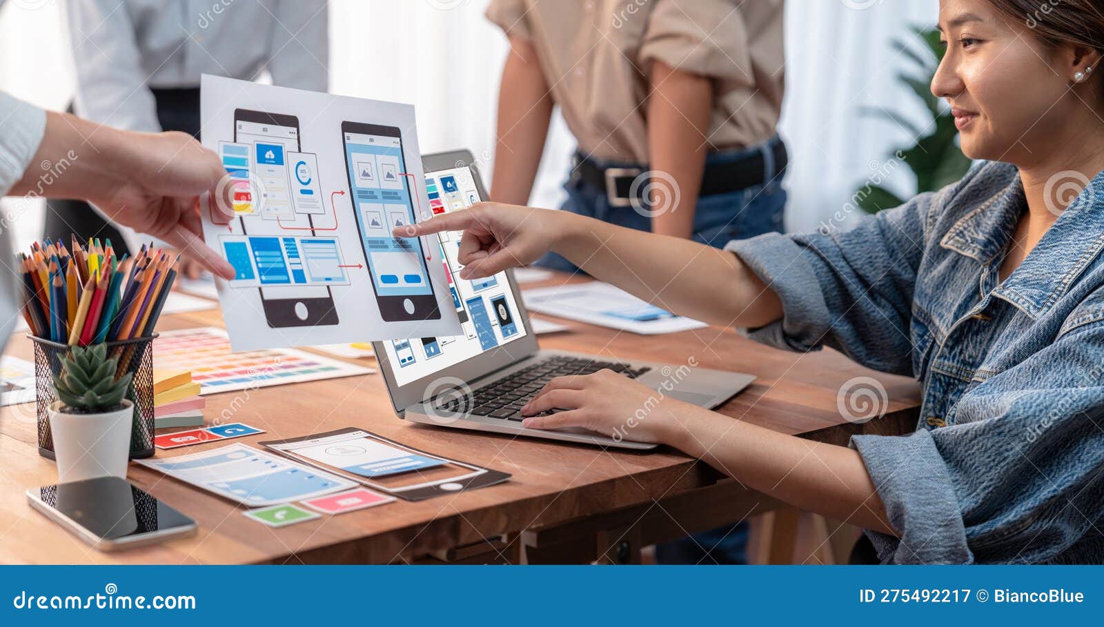 Creative Front-end Developer Brainstorming UI Design. Scrutinize Stock Image - Image of research ...