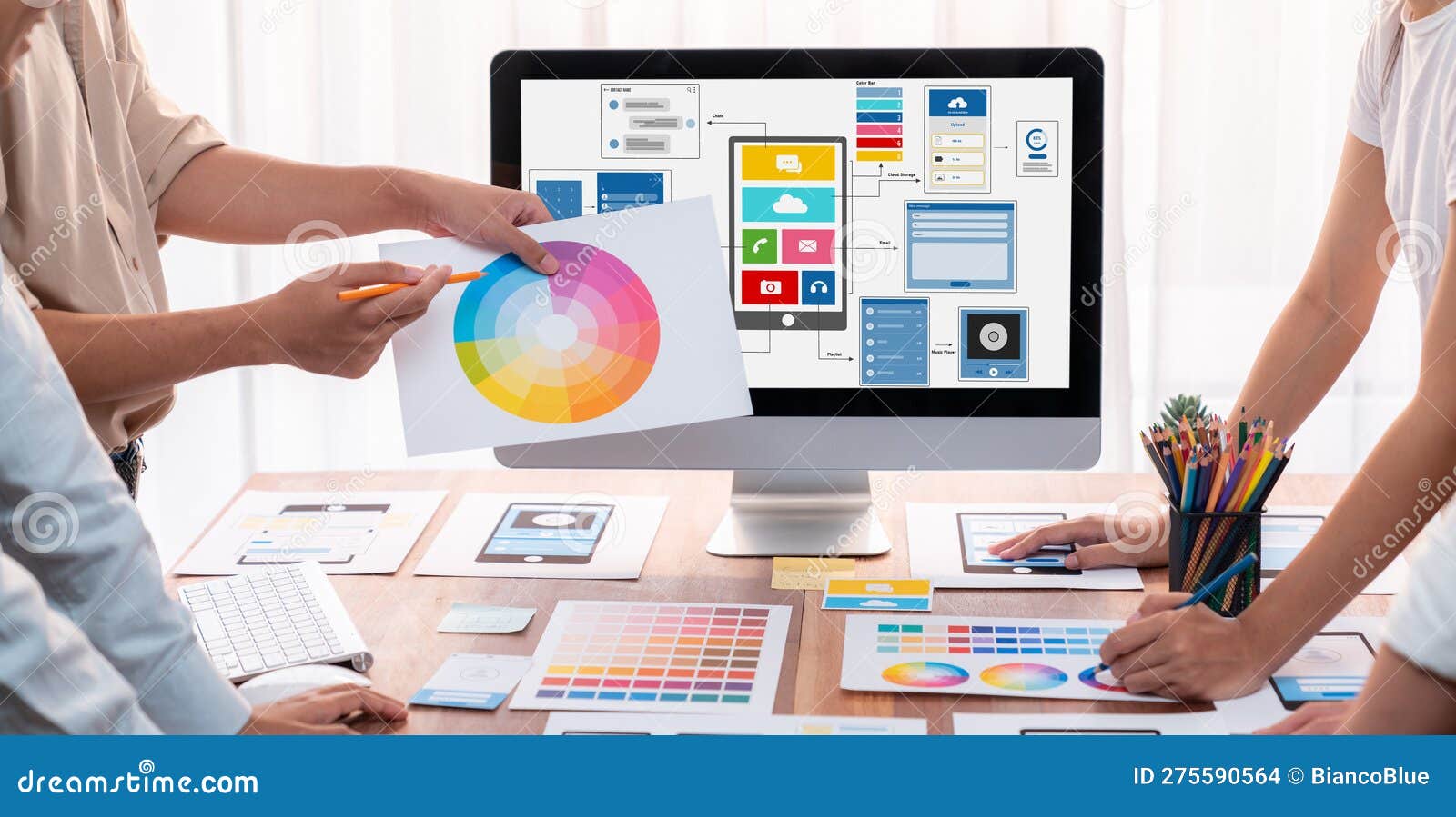 Creative Front-end Developer Brainstorming UI Design. Scrutinize Stock ...