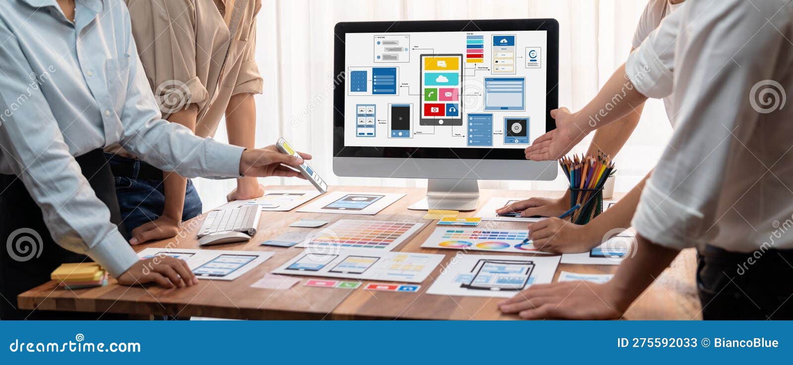 Creative Front End Developer Brainstorming Ui Design Scrutinize Stock Image Image Of