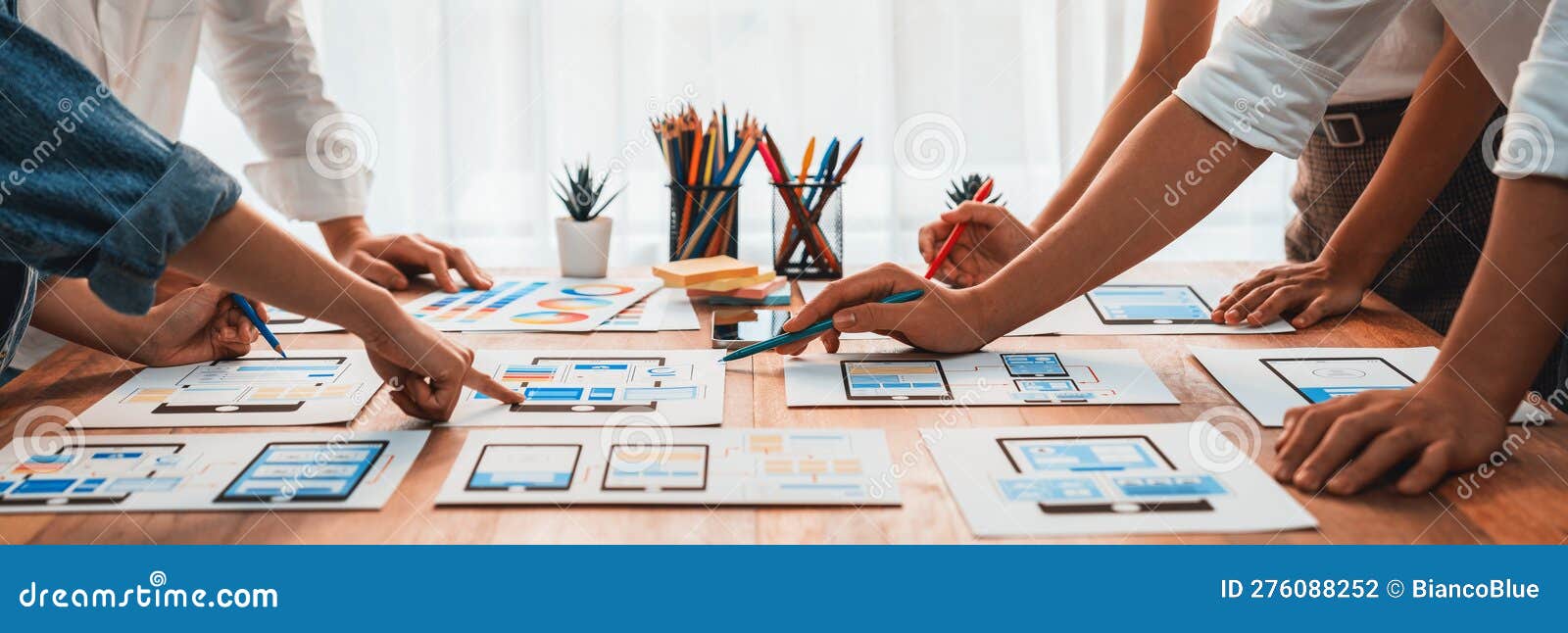 Creative Front-end Developer Brainstorming UI Design. Scrutinize Stock Photo - Image of company ...