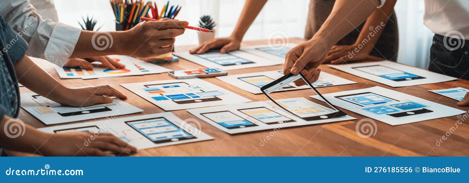 Creative Front-end Developer Brainstorming UI Design. Scrutinize Stock Photo - Image of hand ...