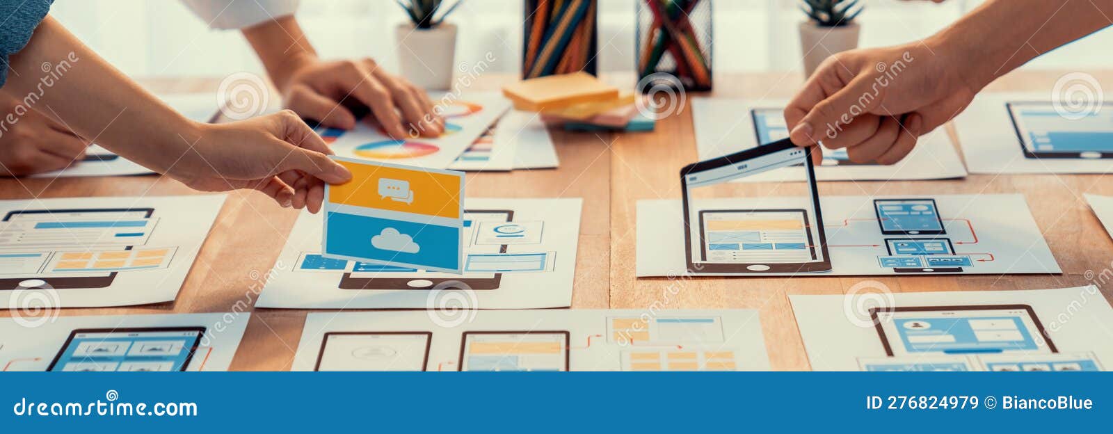 Creative Front End Developer Brainstorming Ui Design Scrutinize Stock Image Image Of Phone