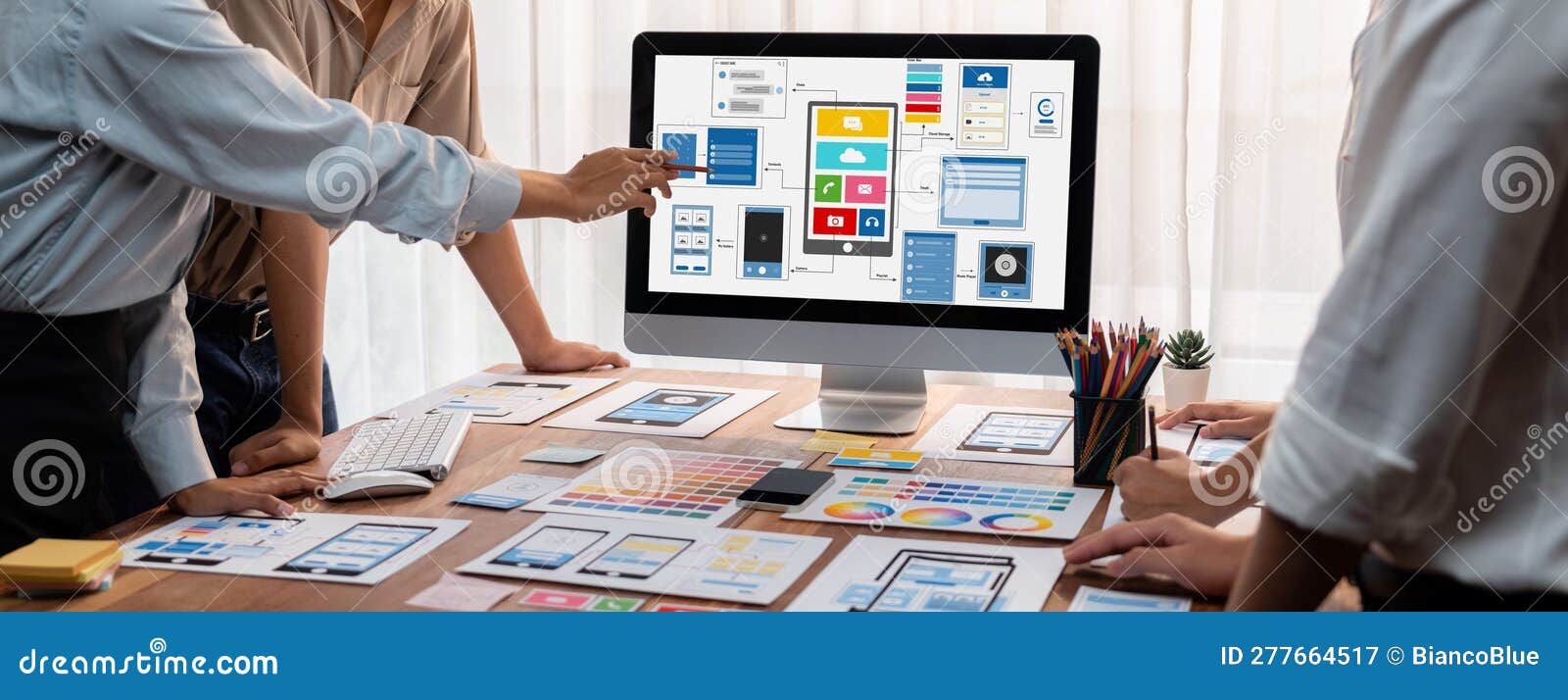 Creative Front End Developer Brainstorming Ui Design Scrutinize Stock Image Image Of Team