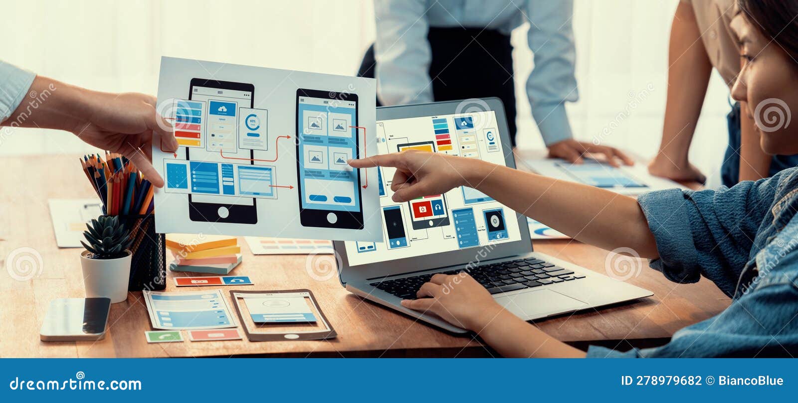 Creative Front-end Developer Brainstorming UI Design. Scrutinize Stock ...