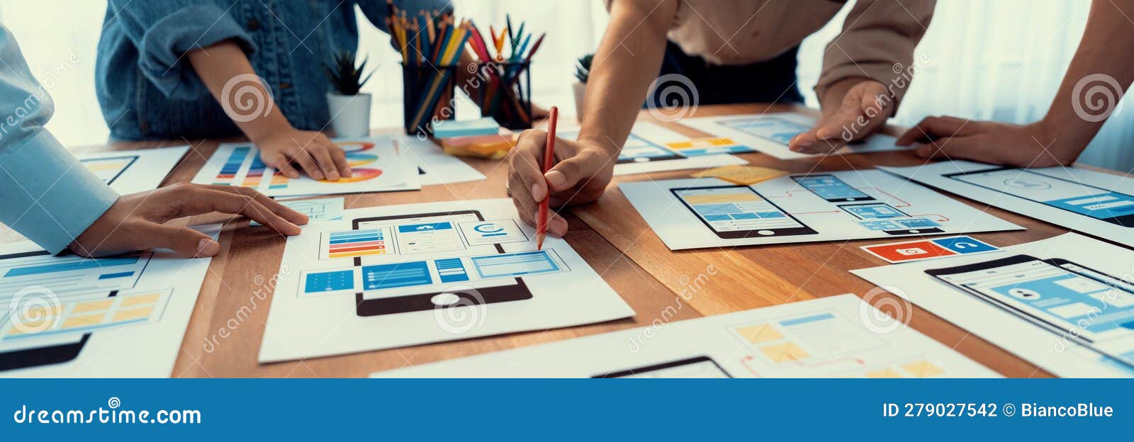 Creative Front-end Developer Brainstorming UI Design. Scrutinize Stock Photo - Image of desktop ...