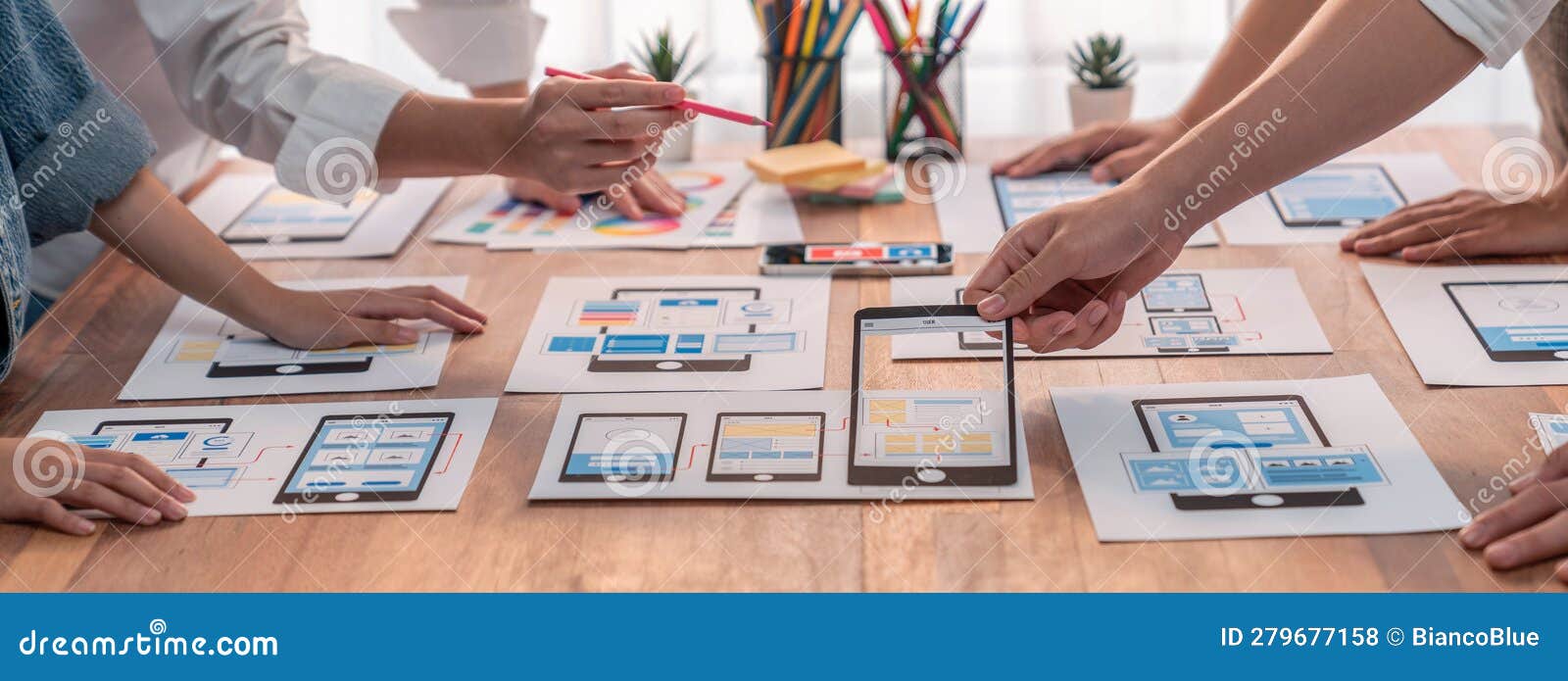 Creative Front-end Developer Brainstorming UI Design. Scrutinize Stock ...