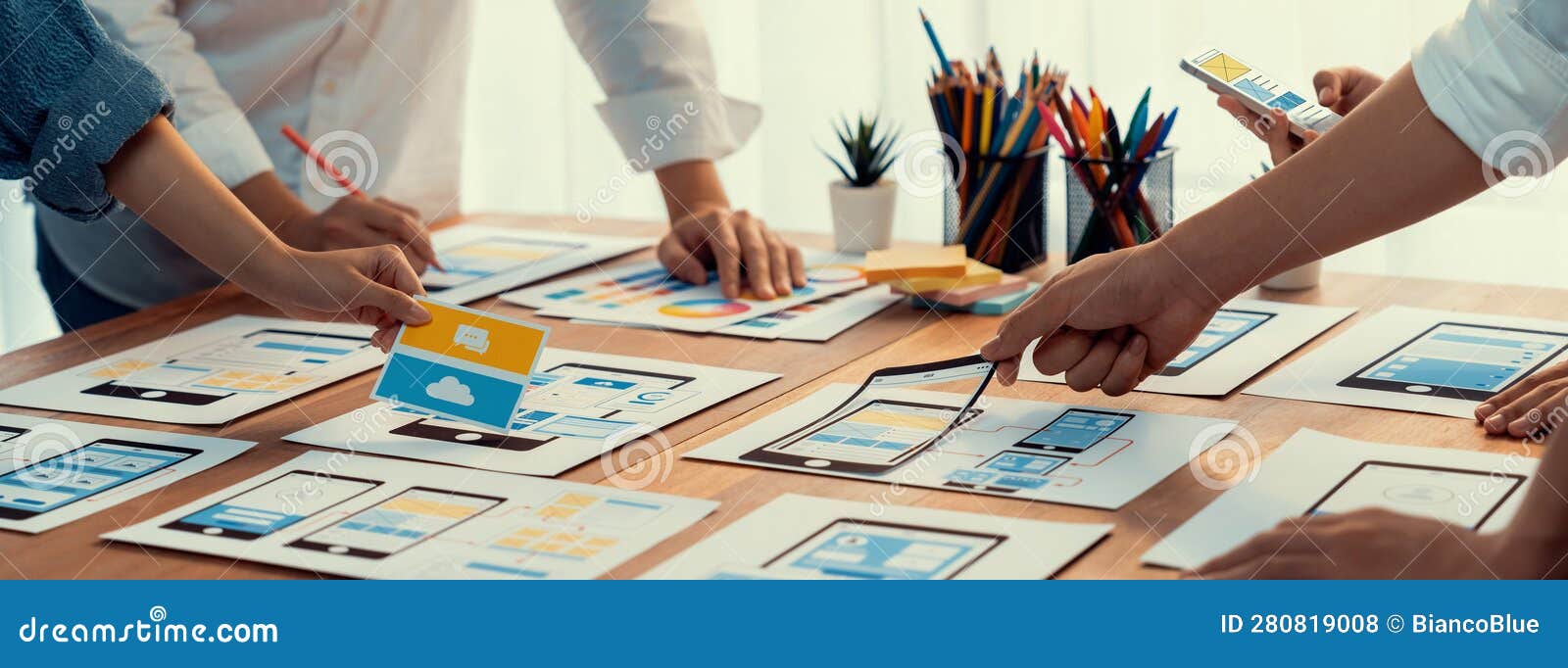 Creative Front-end Developer Brainstorming UI Design. Scrutinize Stock Photo - Image of company ...