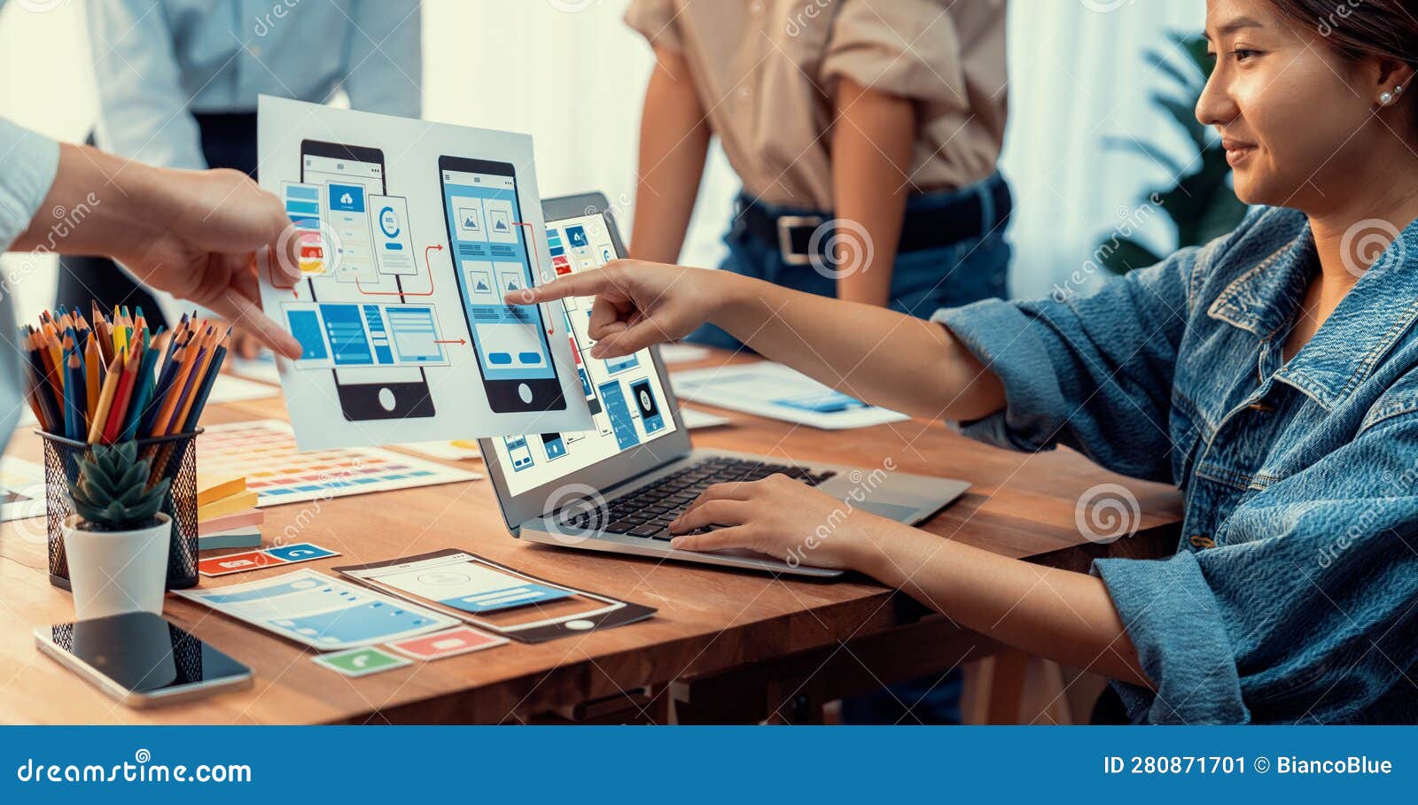 Creative Front End Developer Brainstorming Ui Design Scrutinize Stock Image Image Of Designer
