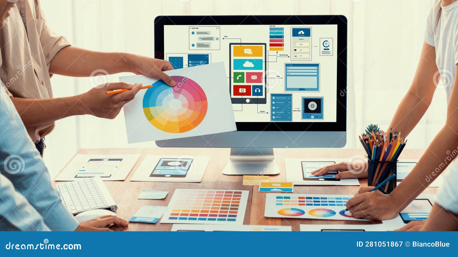 Creative Front-end Developer Brainstorming UI Design. Scrutinize Stock Image - Image of ...