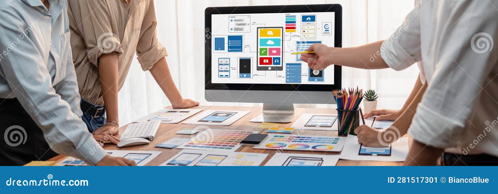 Creative Front-end Developer Brainstorming UI Design. Scrutinize Stock ...