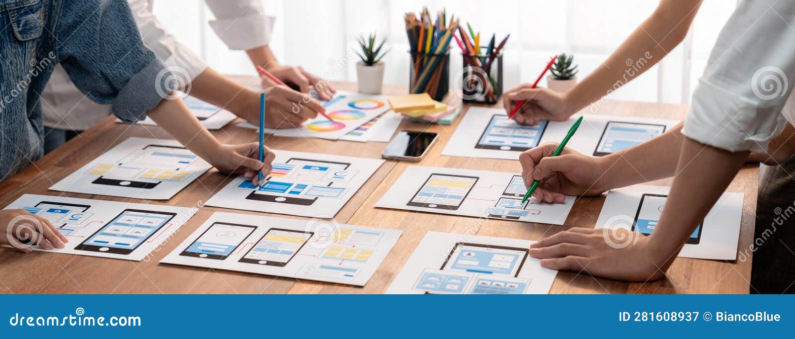 Creative Front-end Developer Brainstorming UI Design. Scrutinize Stock Image - Image of project ...