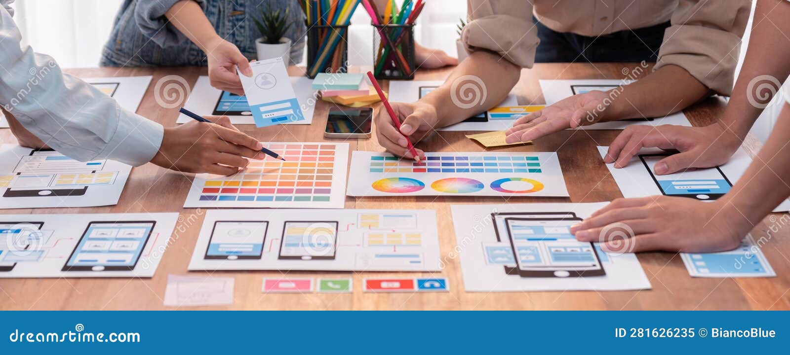 Creative Front-end Developer Brainstorming UI Design. Scrutinize Stock ...