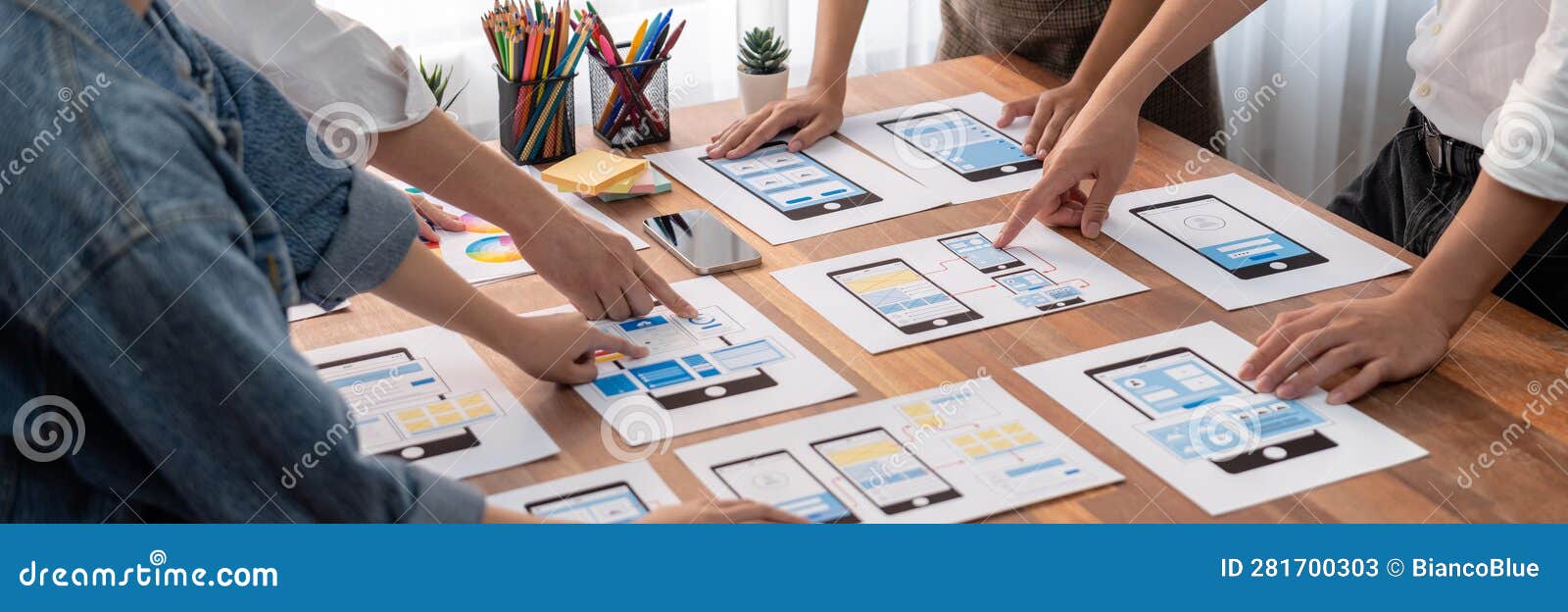 Creative Front-end Developer Brainstorming UI Design. Scrutinize Stock Image - Image of company ...