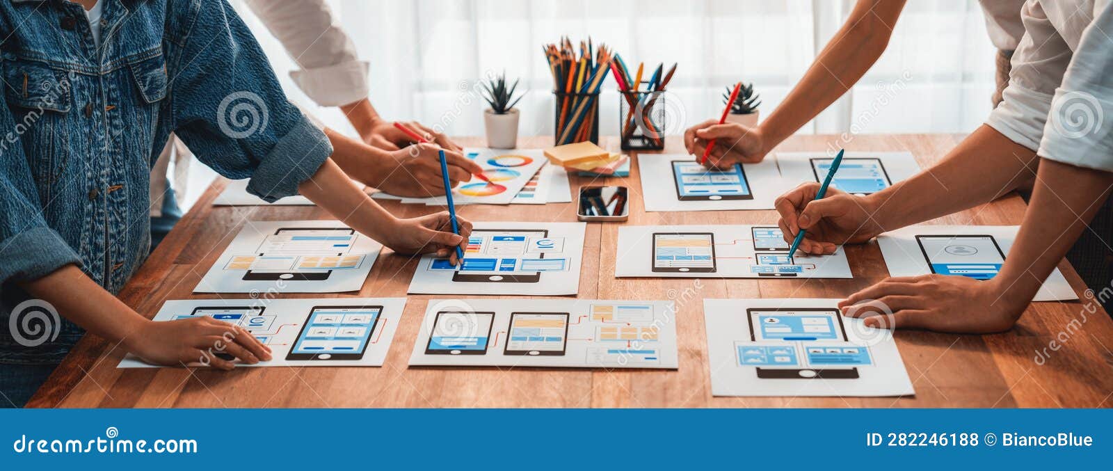 Creative Front-end Developer Brainstorming UI Design. Scrutinize Stock Photo - Image of ...