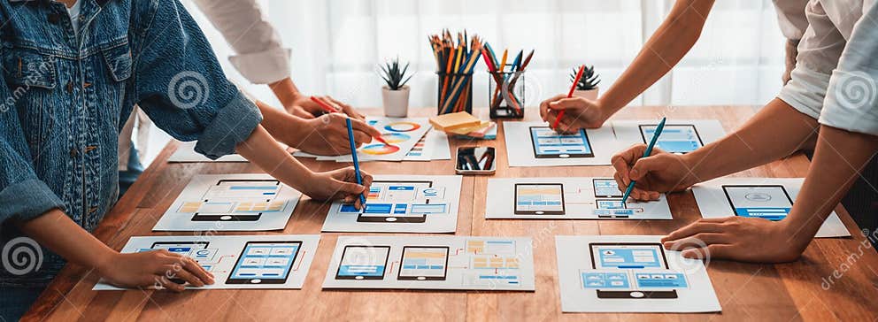 Creative Front-end Developer Brainstorming UI Design. Scrutinize Stock ...
