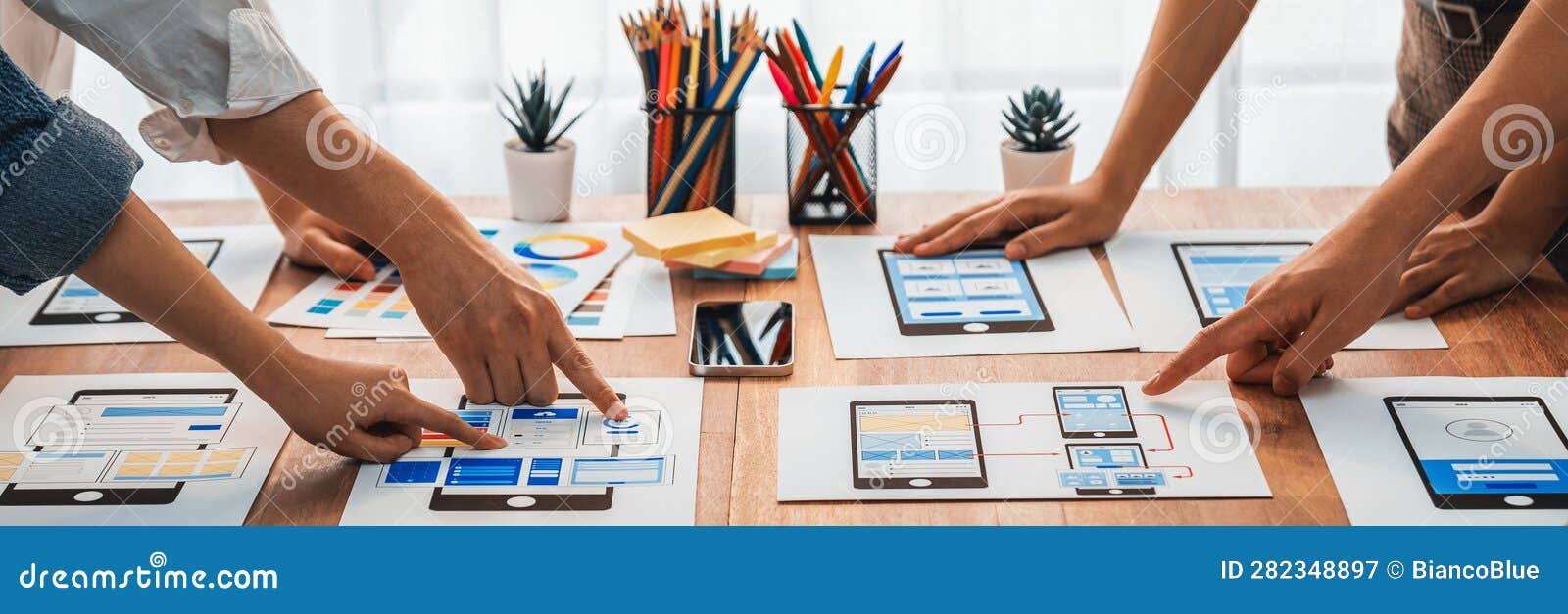 Creative Front End Developer Brainstorming Ui Design Scrutinize Stock Image Image Of Desk