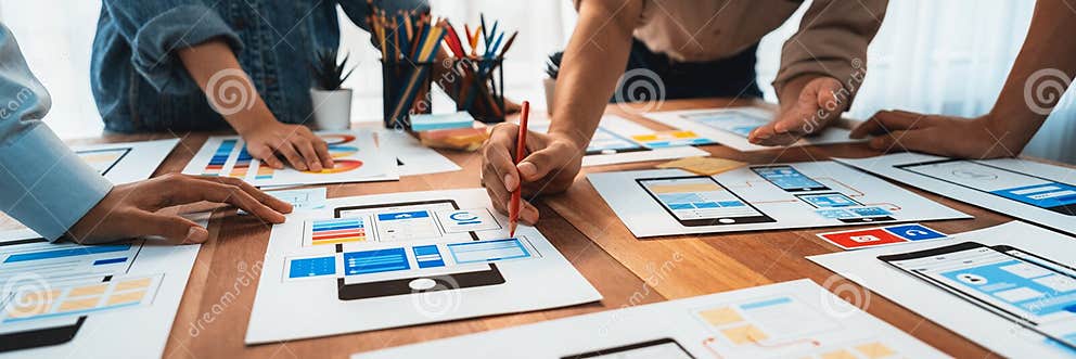 Creative Front-end Developer Brainstorming UI Design. Scrutinize Stock ...