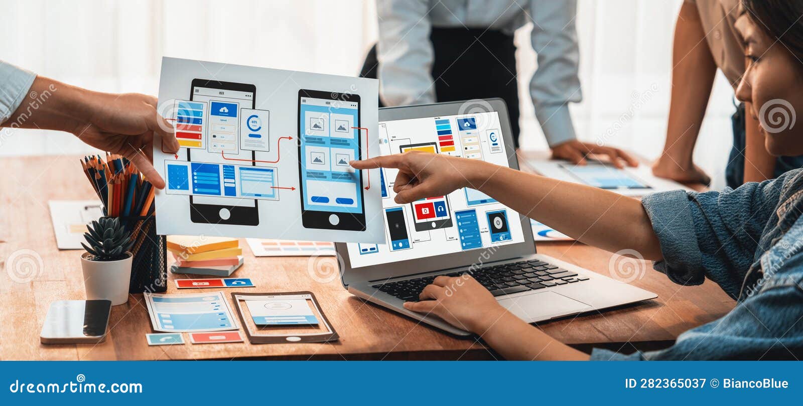 Creative Front-end Developer Brainstorming UI Design. Scrutinize Stock ...