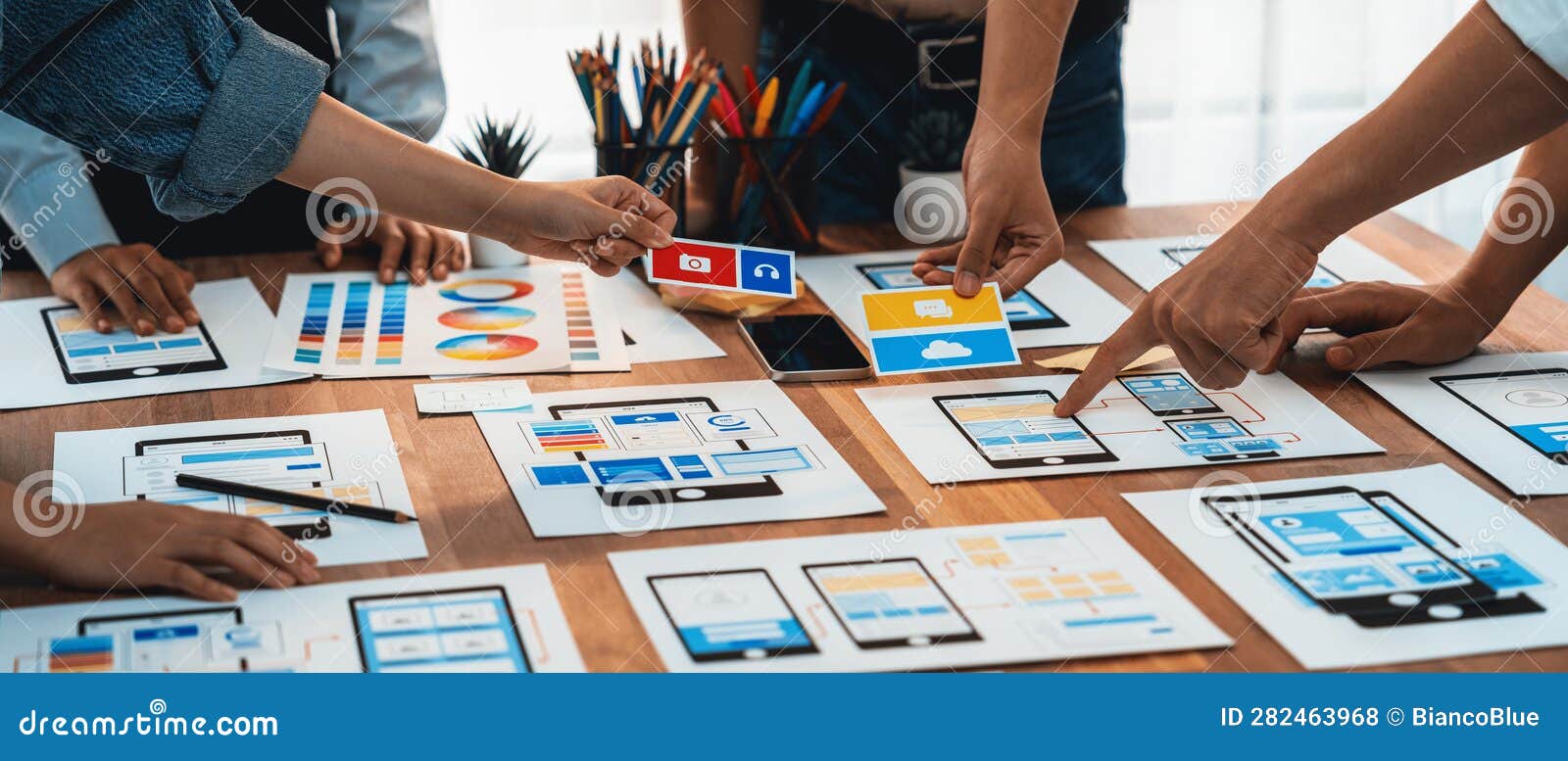 Creative Front-end Developer Brainstorming UI Design. Scrutinize Stock Photo - Image of project ...