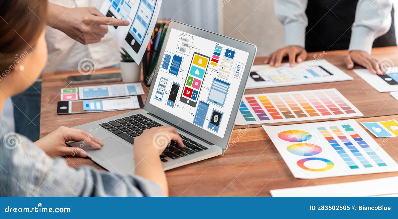 Creative Front End Developer Brainstorming Ui Design Scrutinize Stock Image Image Of Banner