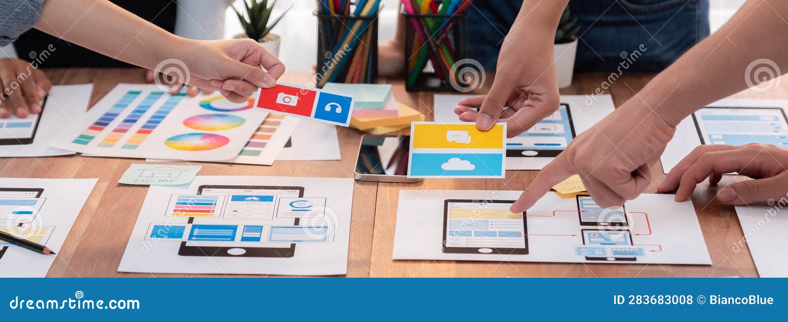 Creative Front-end Developer Brainstorming UI Design. Scrutinize Stock Photo - Image of project ...