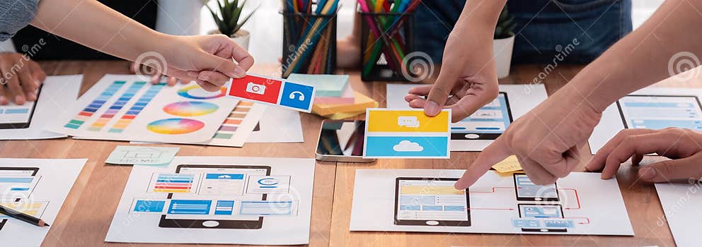 Creative Front-end Developer Brainstorming UI Design. Scrutinize Stock ...