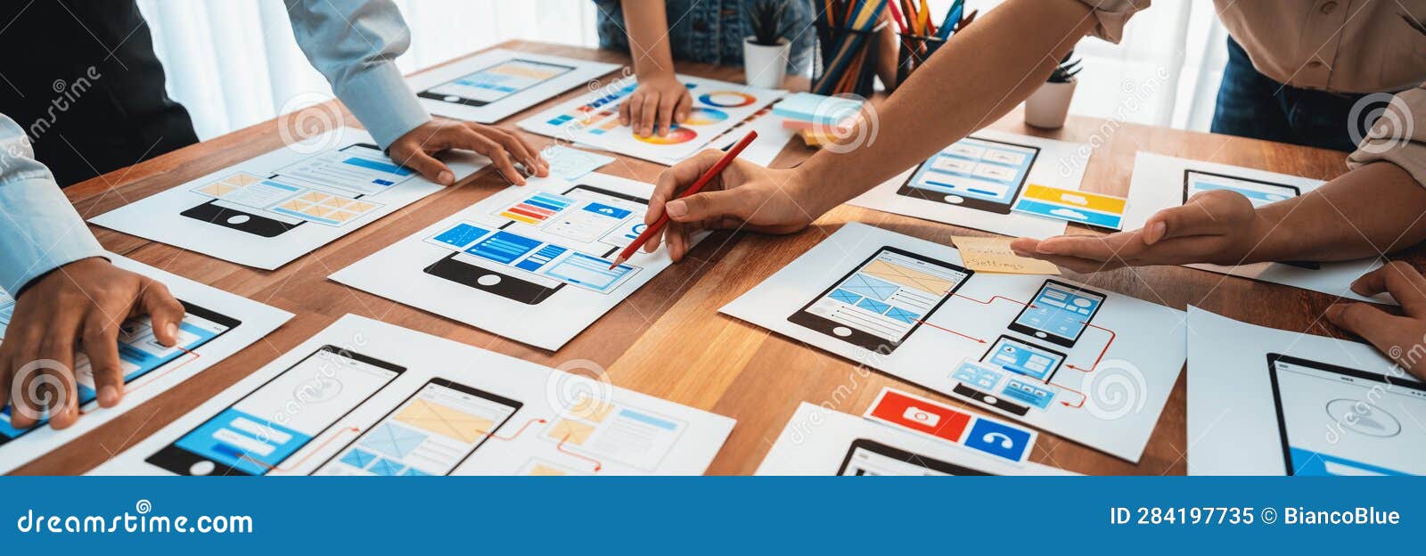 Creative Front-end Developer Brainstorming UI Design. Scrutinize Stock Image - Image of digital ...