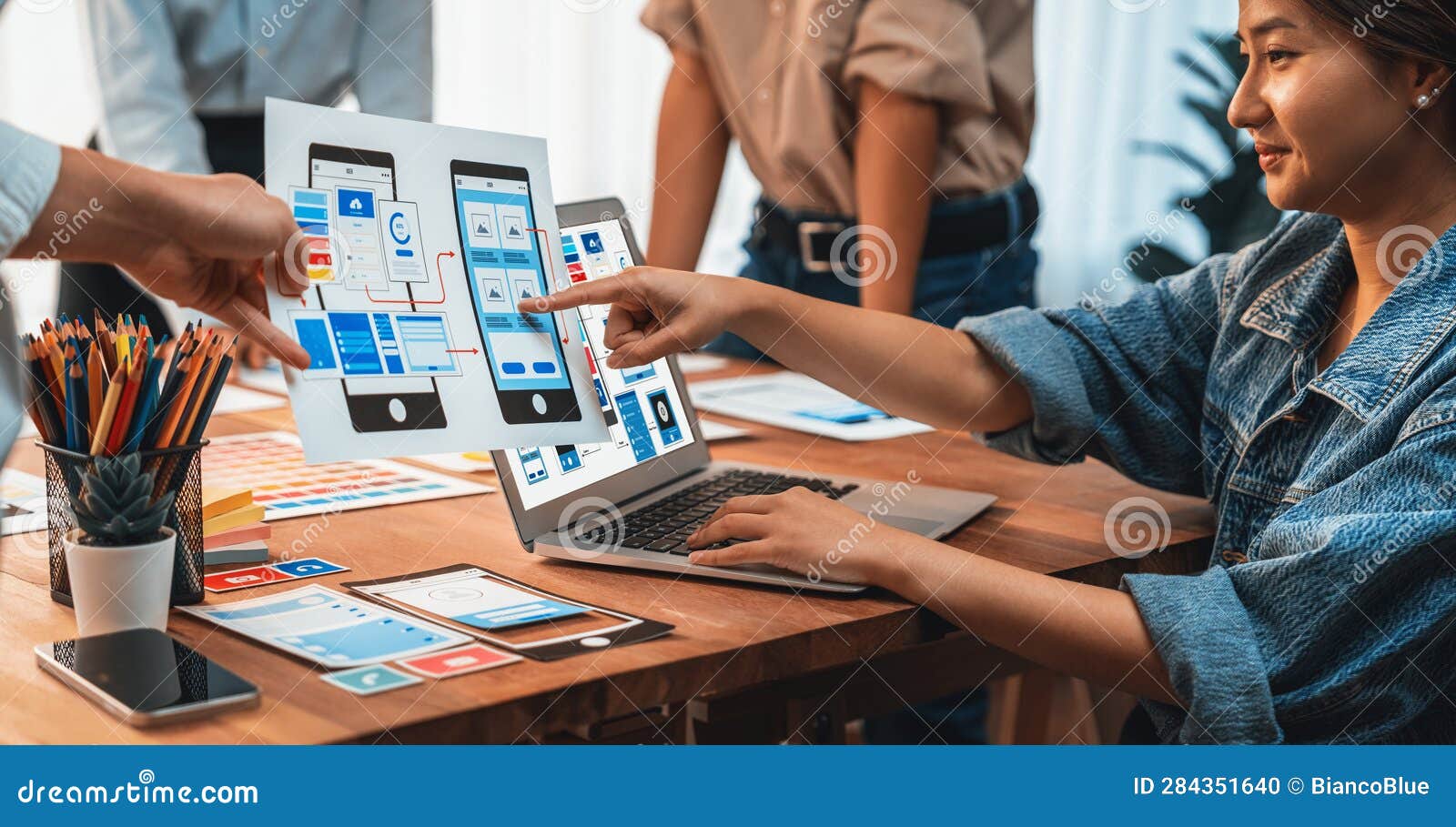 Creative Front-end Developer Brainstorming UI Design. Scrutinize Stock Photo - Image of ...