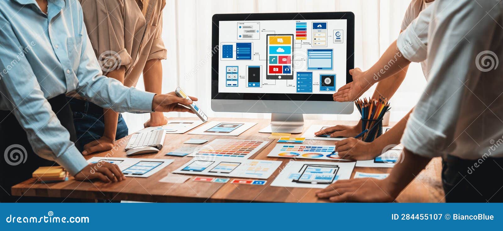 Creative Front-end Developer Brainstorming UI Design. Scrutinize Stock Image - Image of planning ...