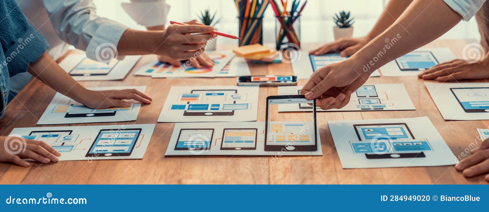 Creative Front-end Developer Brainstorming UI Design. Scrutinize Stock Photo - Image of ...