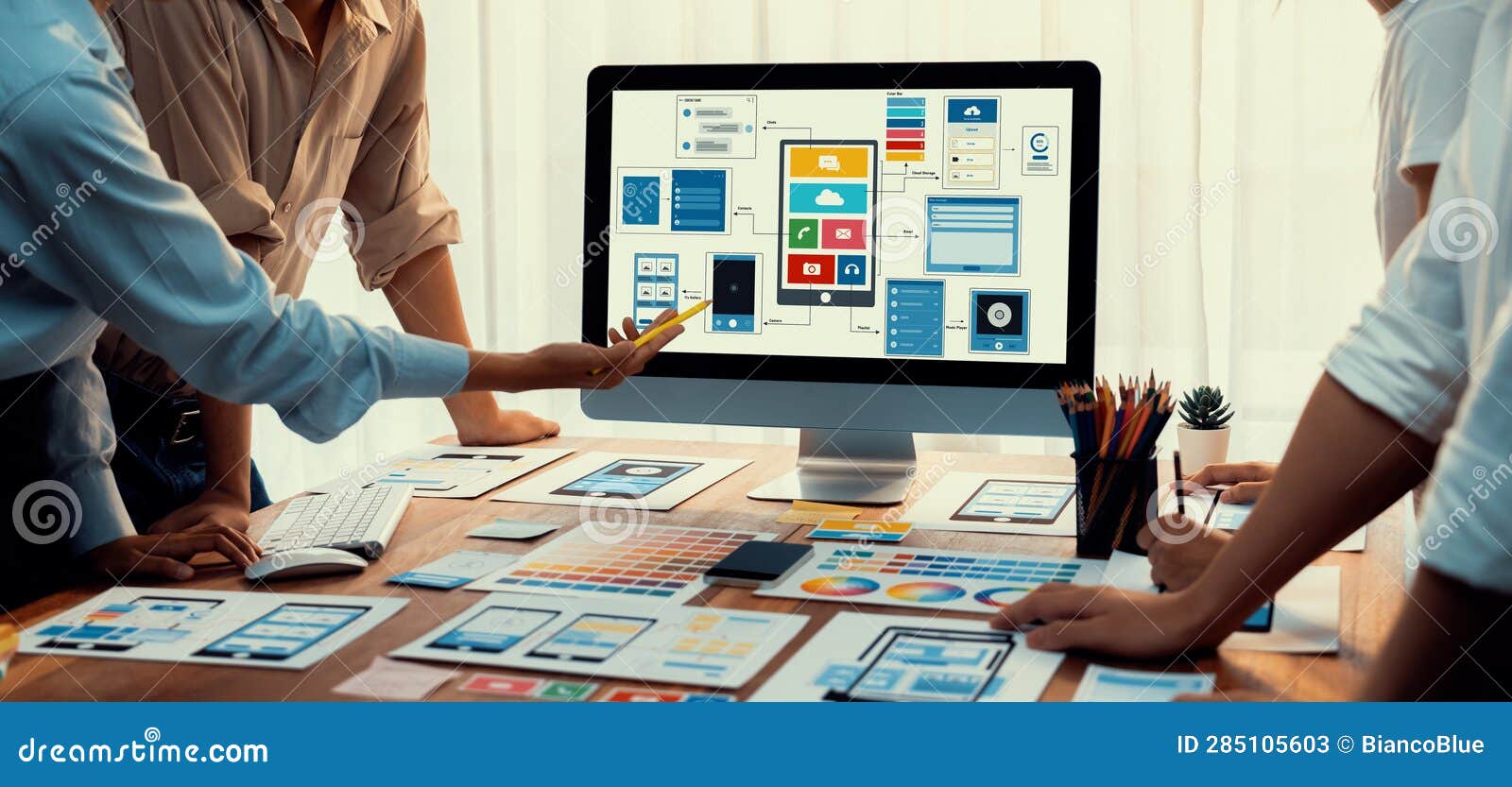 Creative Front End Developer Brainstorming Ui Design Scrutinize Stock Image Image Of Banner