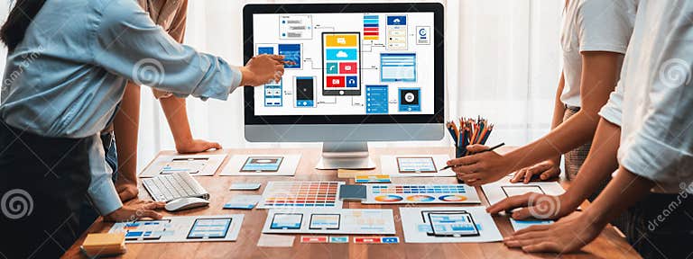 Creative Front-end Developer Brainstorming UI Design. Scrutinize Stock Image - Image of graphic ...